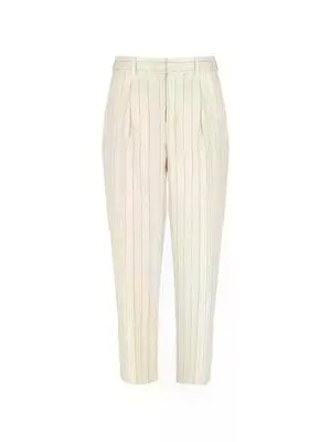 PT TORINO Pinstripe Pleated Trousers - Neutrals