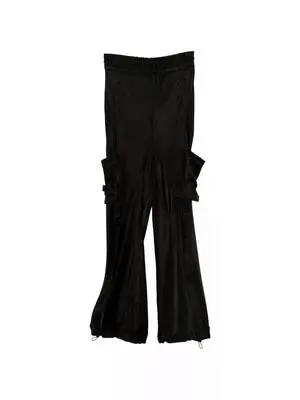 YEHUAFAN Drawstring-cuff Track Pants - Black