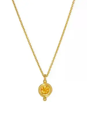 OTTOMAN HANDS November Citrine Birthstone Necklace - Gold