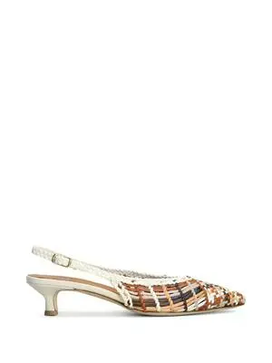 L'ARIANNA Pointed-toe Slingback Pumps - Brown