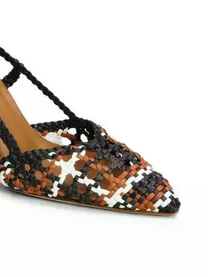 L'ARIANNA L. Arianna Woven Leather Slingback Pumps