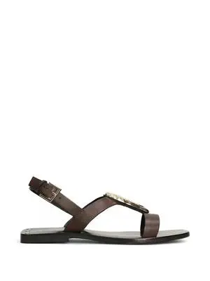 CORAL BLUE Buckle-fastening Slingback Sandals - Brown