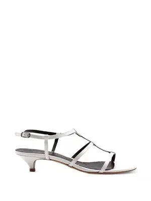 JULIE DEE Strappy Kitten-heel Sandals - White