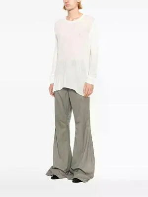Rick Owens Raw-edge Long-sleeve T-shirt - White