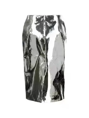 JIL SANDER Metallic Leather Skirt