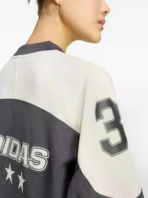 Adidas Logo Print V-neck T-shirt Mini Dress