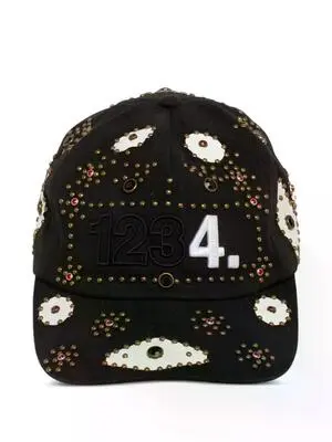 BLDG4 Monumental Stud-embellished Leather-appliqué Hat