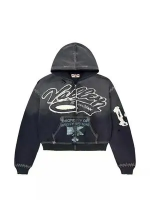 VALE FOREVER Logo-patch Zip-up Hoodie - Black