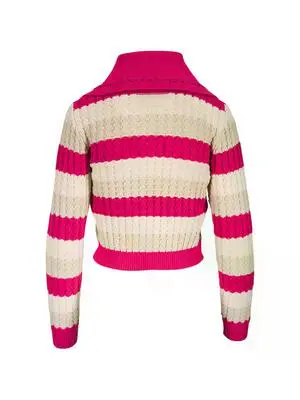 Guest In Residence Kirby Striped Zip-up Cardigan