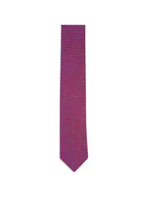Eton Geometric Pattern Silk Tie - Red
