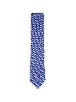 Zegna Silk Sailboat Print Neck Tie - Blue