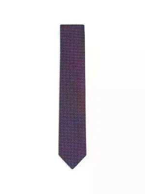 Eton Silk Geometric Pattern Tie - Red
