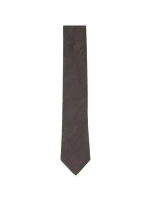 Zegna Textured Silk Tie - Brown