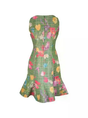 Lela Rose Cactus Floral Print Ruffled Mini Dress