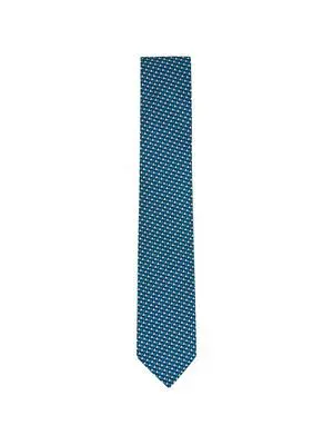 Zegna Silk Sailboat Print Neck Tie - Blue