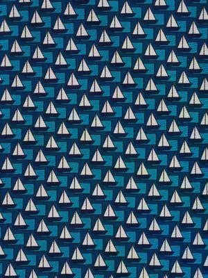 Zegna Silk Sailboat Print Neck Tie