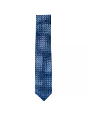 Eton Silk Geometric Print Tie - Blue