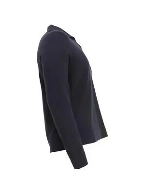 Theory Navy Knitted Collared Sweater