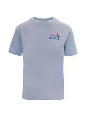 MC2 SAINT BARTH Emilie Embroidered Cotton T-shirt - Blue