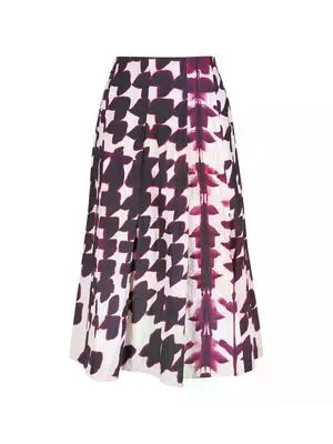 ODEEH Abstract Print Pleated Skirt