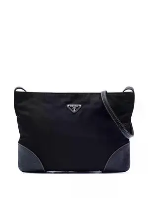Prada Tessuto Zip Top Crossbody Bag - Black