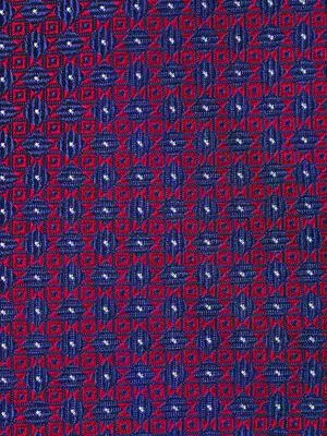Kiton Silk Geometric Pattern Tie - Red