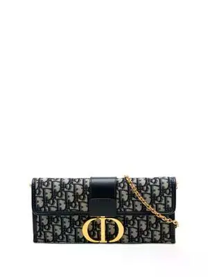 Dior 30 Montaigne Clutch With Chain Crossbody Bag - Blue