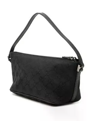 Gucci Gg Canvas Boat Shoulder Bag - Black