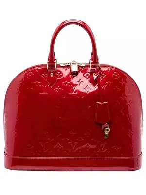 LOUIS VUITTON Vernis Alma Mm Satchel - Red