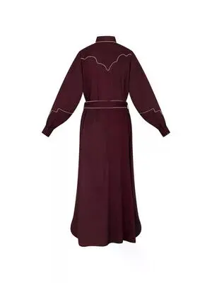 Carolina K Maxi Dress With Contrasting Trims - Red