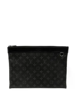 LOUIS VUITTON Monogram Eclipse Discovery Pochette Gm Clutch Bag - Black