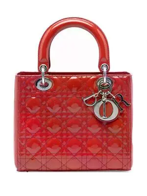 Dior Medium Patent Leather Lady Satchel - Red