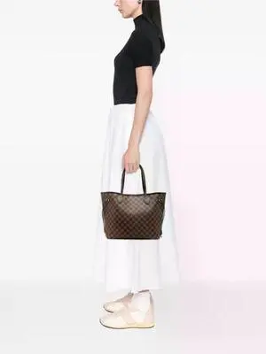LOUIS VUITTON Damier Ebene Neverfull Mm Tote Bag - Brown
