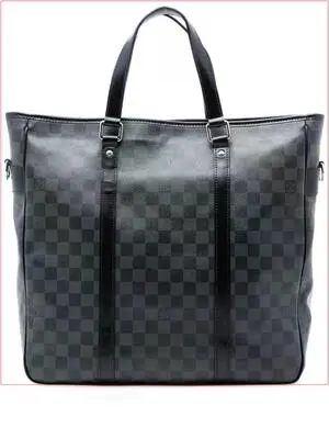 LOUIS VUITTON Damier Graphite Tadao Satchel - Black