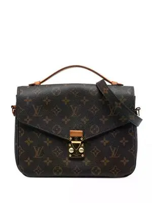 LOUIS VUITTON Monogram Pochette Metis Satchel - Brown