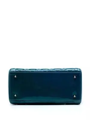 Dior Patent Cannage Lady Satchel - Blue