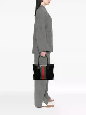 Gucci Suede Web Tote Bag
