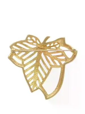 Dior Plated Leaf Brooch - Gold