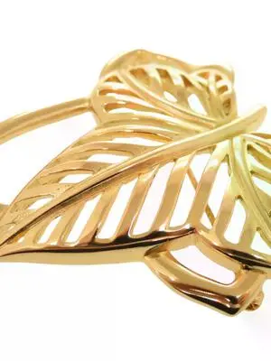 Dior Plated Leaf Brooch