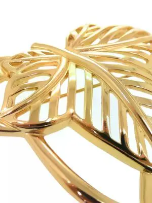 Dior Plated Leaf Brooch