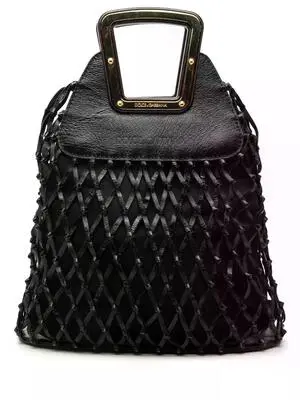 Dolce & Gabbana Woven Leather Net Handle Bag