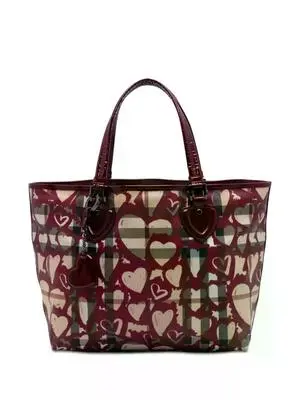 Burberry House Check Coated Canvas Gracie Tote Bag - Red