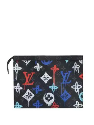 LOUIS VUITTON 2021-2026 Monogram Eclipse Graffiti Pochette Voyage Mm Clutch Bag