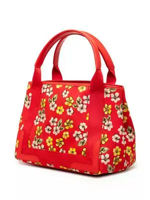 Balenciaga Navy Canvas Floral Print Cabas S Tote Bag - Multicolour