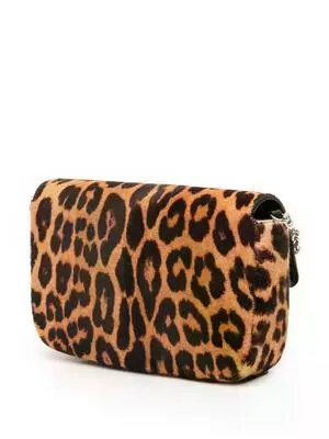 Dior Leopard Print Pony Hair Miss Chain Flap Crossbody Bag - Brown