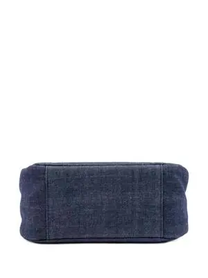 Burberry House Check Canvas Trimmed Denim Handbag