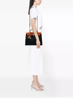Hermès Toile Herbag Zip 31 Satchel - Black
