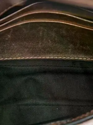 Fendi Mini Zucca Embossed Metallic Leather Baguette Satchel