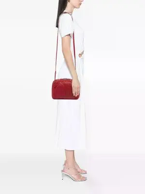 Bottega Veneta Nappa Intrecciato Nodini Crossbody Bag - Red