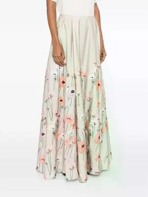 Bernadette Kennedy Floral Embroidered Maxi Skirt